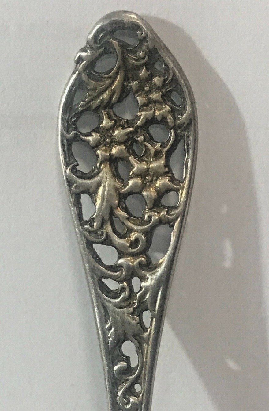 ANTIQUE RAND & CRANE STERLING SILVER TEA CADDY SPOON~~4 5/8 INCH LENGTH ...