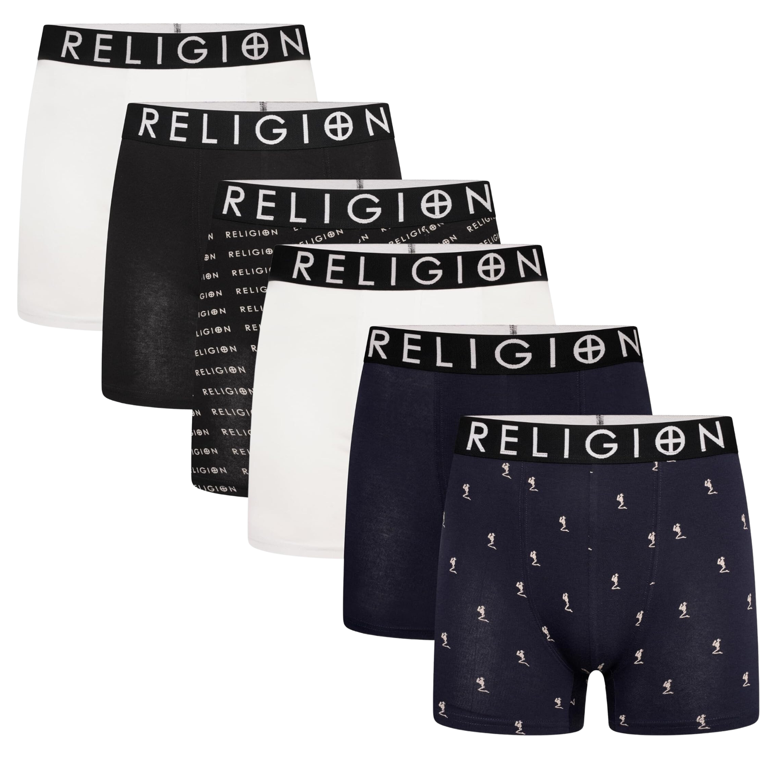 RELIGION - Mens 3 Pack Premium Cotton Designer Boxer Shorts - S, M, L ...