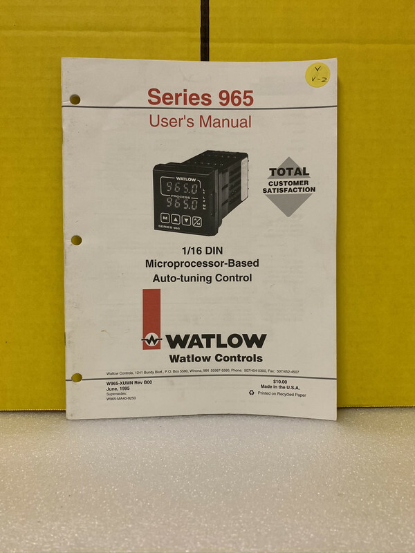 Watlow Series 965 1/16 DIN Microprocessor-Based Auto-Tuning Control ...