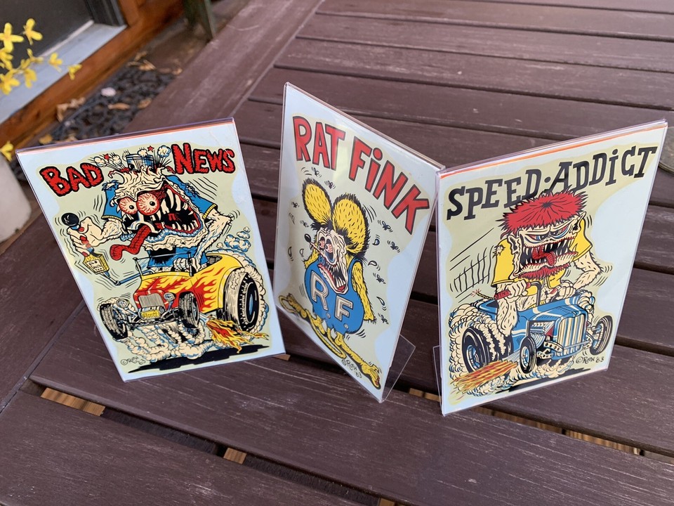 RARE COLLECTION 1963 ED BIG DADDY ROTH ORIGINAL WATER SLIDE DECALS RAT ...