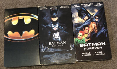 Batman (VHS, 1989) Batman Returns (VHS, 1992) Batman Forever (1995 VHS ...
