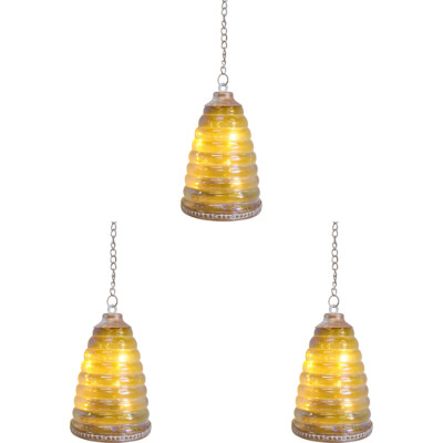 3x LVD Hanging LED Hive Decorative Lantern Lighting Display 12.5cm Home ...