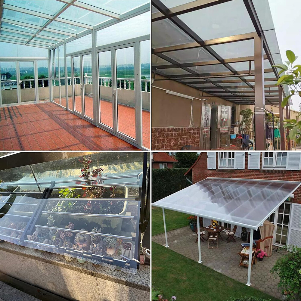 1M Polycarbonate Roofing Sheets UV Protect Solid Board for Sunshade ...