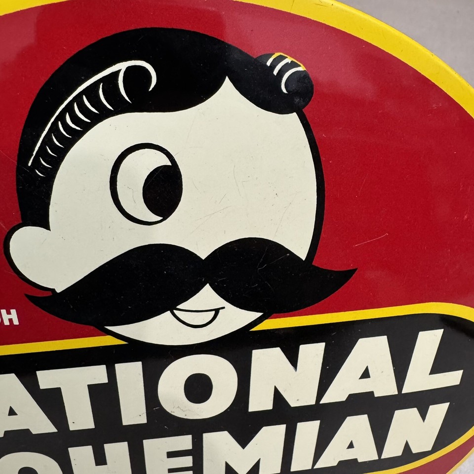 Vtg 50s National Bohemian Beer Mr. Boh Advertising Sign Tin On ...