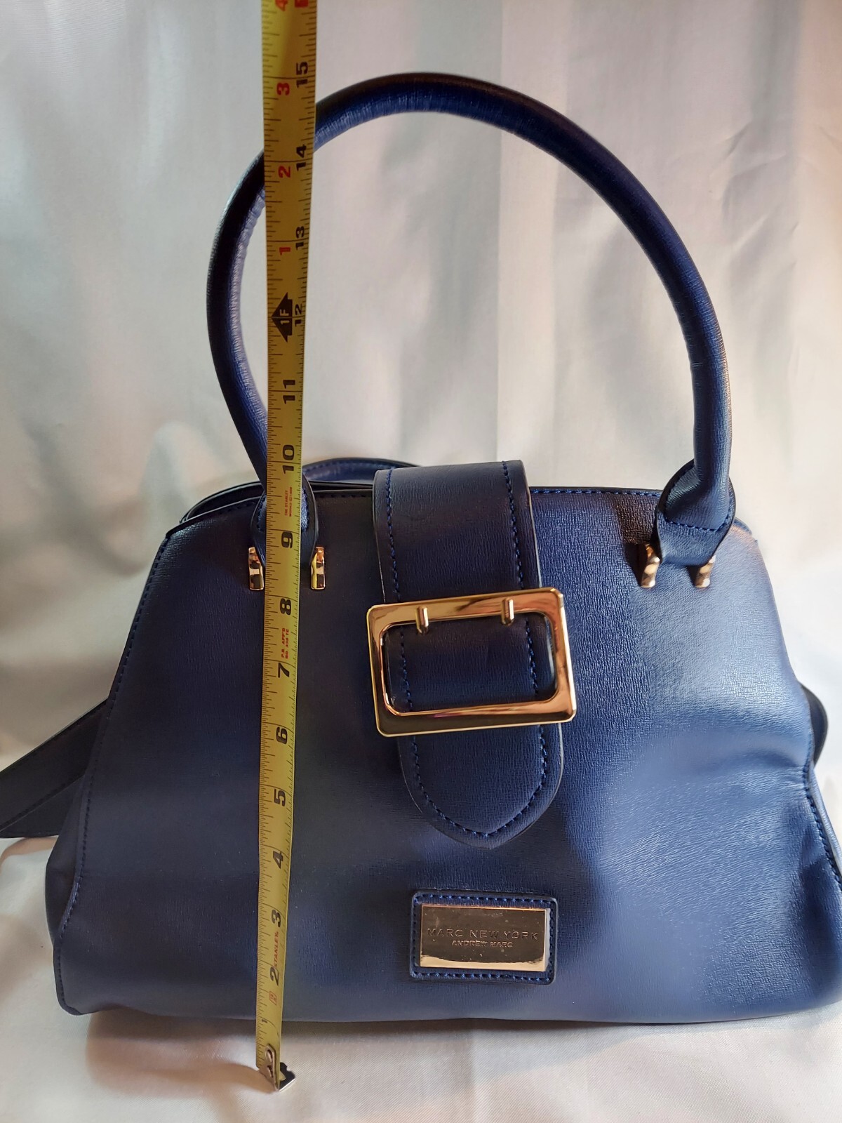 Marc New York Andrew Marc blue purse with gold buckle | eBay