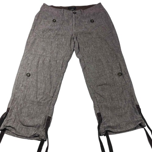 Banana Republic linen blend taupe capris size 4 | eBay