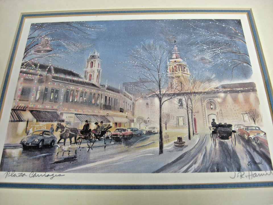 rmk99 KC Plaza Carriage Litho Art Signed by J. R. Hamil Pro-Matt/Frame ...