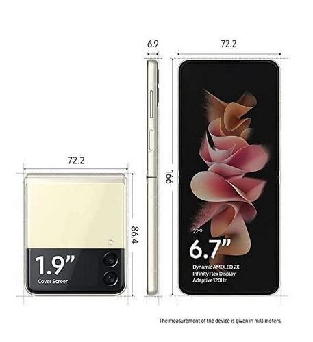 Samsung Galaxy Z Flip3 5G 256GB Beige-Unlocked SM-F711B Smartphone ...