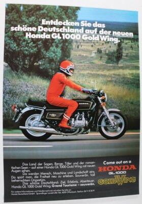 AFFICHE POSTER MOTO HONDA GL 1000 GL GOLDWING 1975 ALLEMAGNE OFFENBACH ...