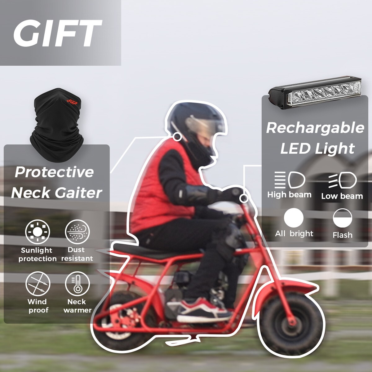 FRP GMB100 Mini Bike, 99CC 4-Stroke Mini Bikes for Adults, Gas Powered ...