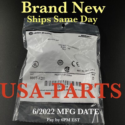 NIB Allen Bradley 800T-XD1 Contact Block Shallow Block 1 N.O. *Free ...