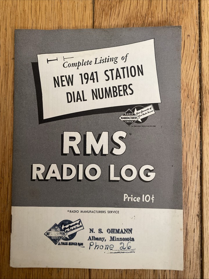 WW2 1941 radio stations dial numbers & Frequencies RMS radio log ...
