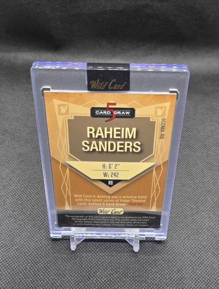 2024 Wild Card 5 Card Draw Raheim Sanders PRC Auto 2/2 | eBay