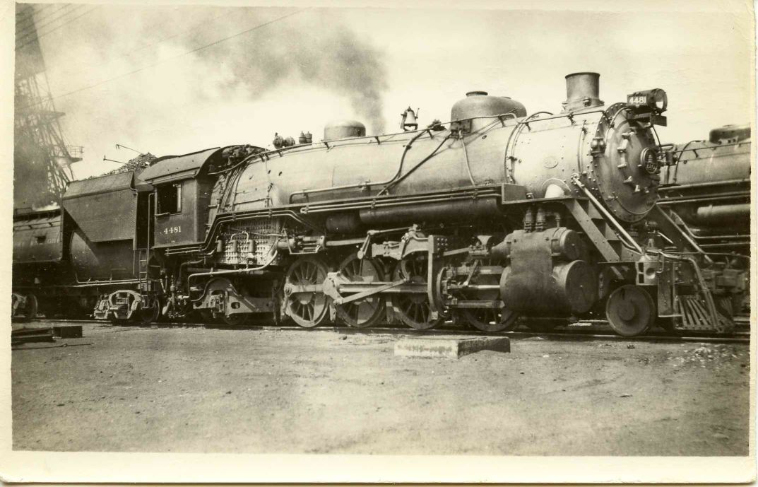 7D993 RP 1947 B&O BALTIMORE & OHIO RAILROAD ENGINE #4481 CUMBERLAND MD ...