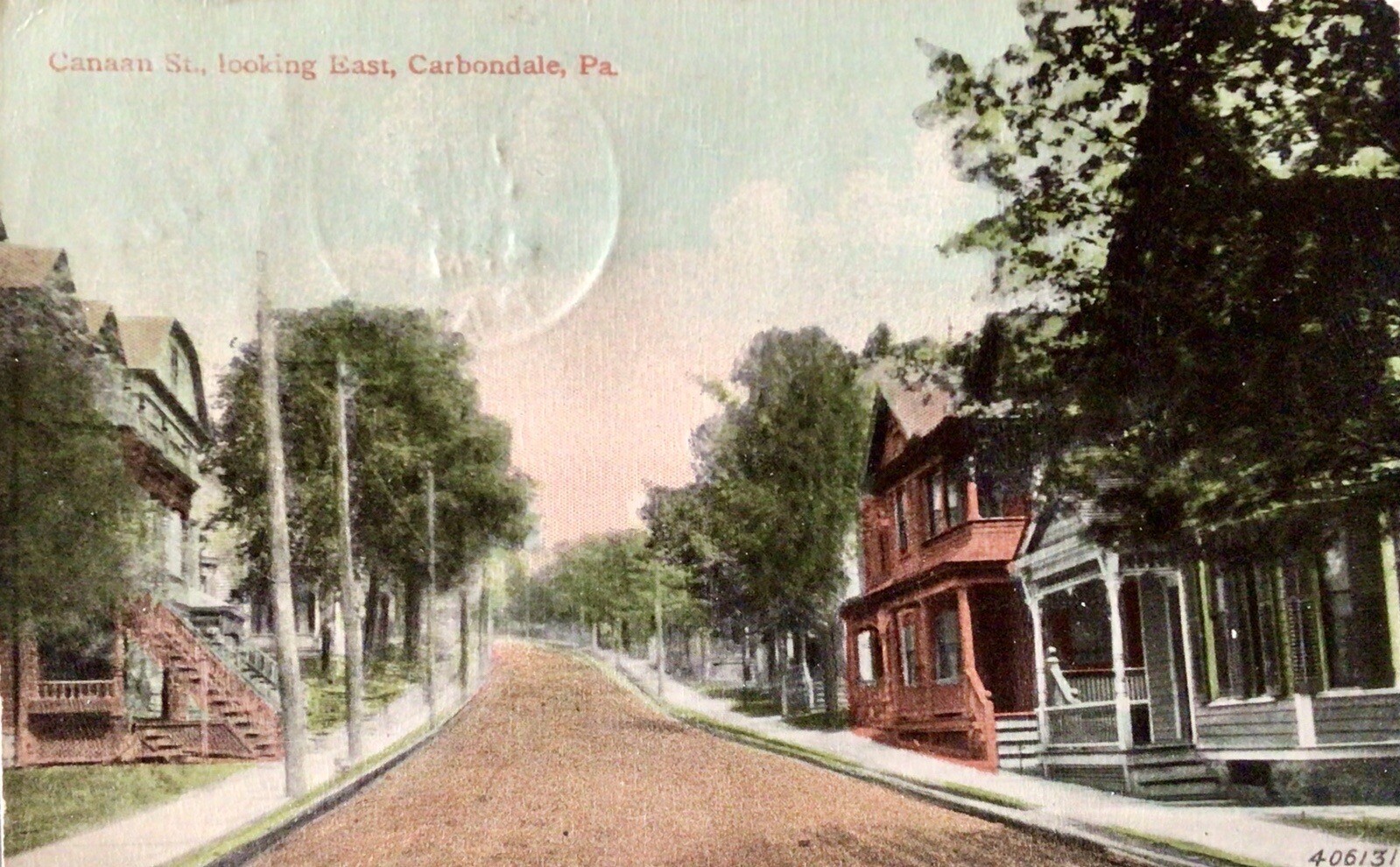 Carbondale Pennsylvania PA Canaan St Looking East Color Vintage ...