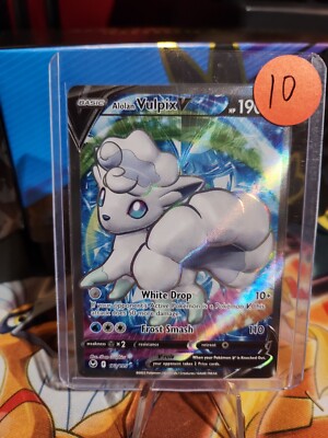 Pokémon TCG Alolan Vulpix V (Full Art) Silver Tempest 173/195 Holo ...