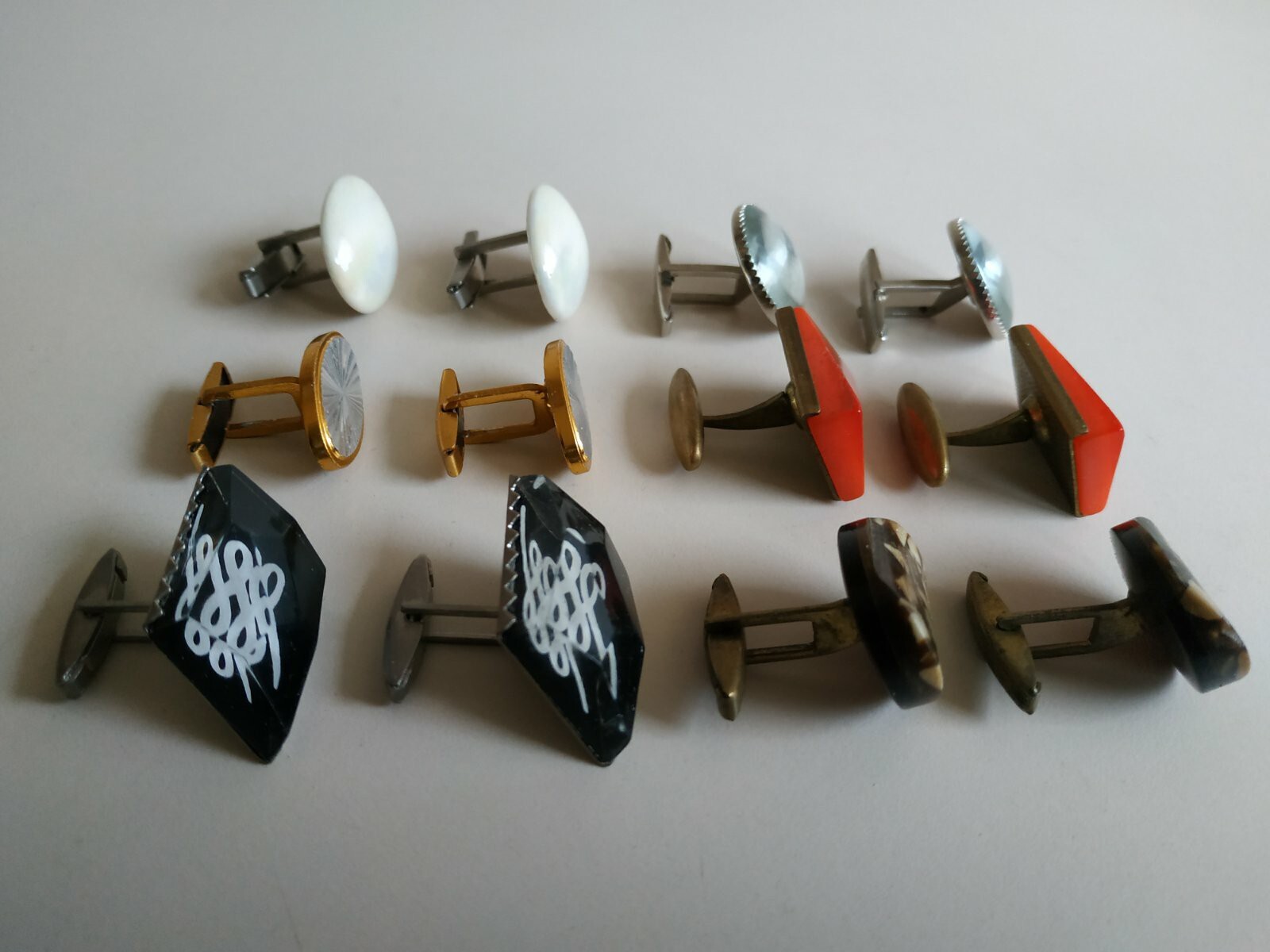 Vintage Soviet Cufflinks 1970-1980s USSR 6 pairs - Gem