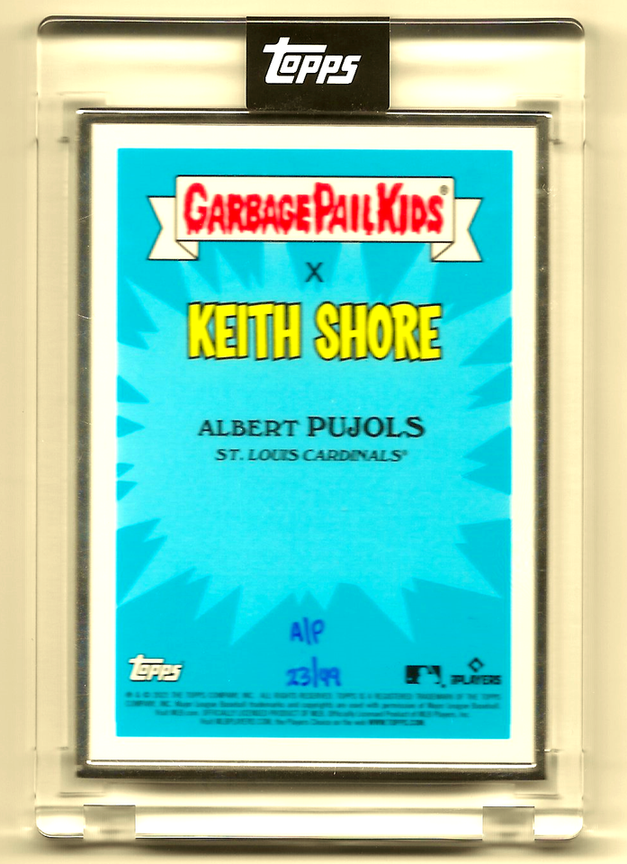 2022 Topps X Keith Shore (Garbage Pail Kids) Albert Pujols Artist Proof ...