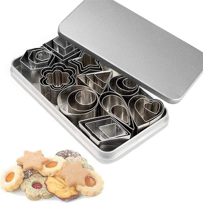 Mini Cookie Cutter Shapes Set - 30 Small Metal Molds to Cut Out Pastry ...