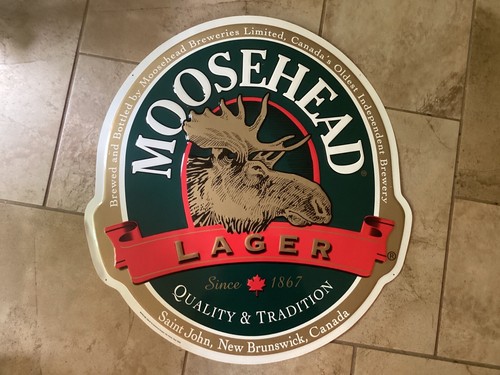 large 26”x24” metal Moosehead beer sign | eBay