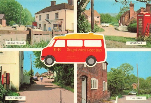 Kent Postcard Canterbury Crundale Post Bus Godmersham, Sole Street ...