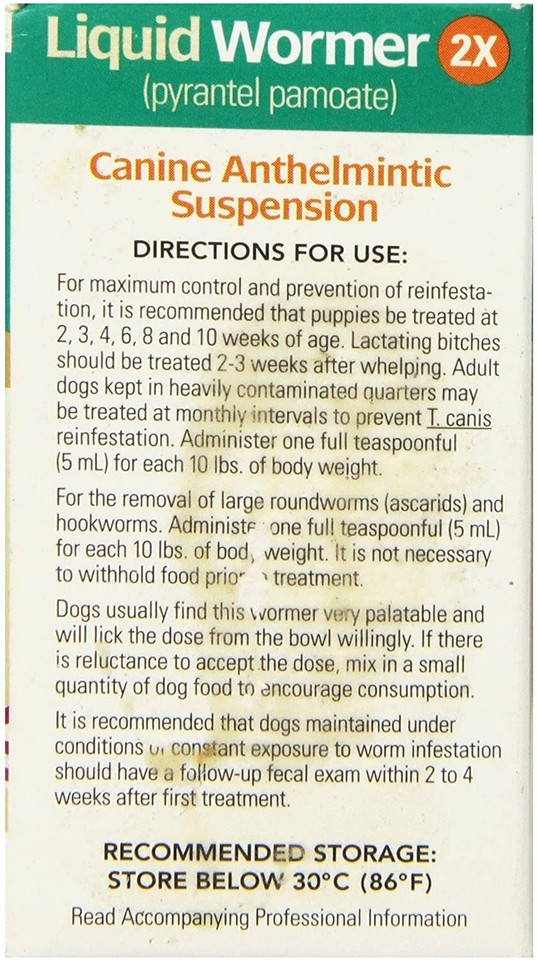 Durvet 2x Liquid Wormer, 2 oz, For Puppies and Adult Dogs 745801011700 ...