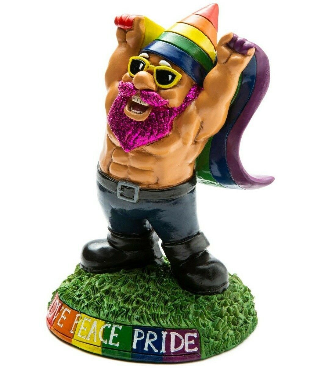 GAY PRIDE LGBT RAINBOW - Garden Gnome Outdoor Yard Statue Sculpture ...