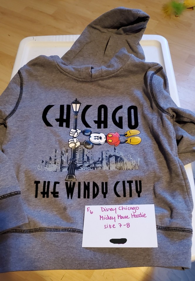 Disney Store Kids Mickey Mouse Chicago Hoodie The Windy City Size Small ...