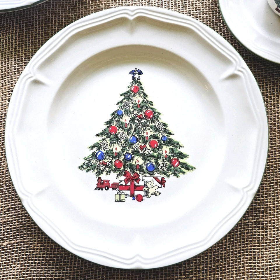 G Stoneware Fine China 6pc Christmas Tree Dinner Plates Set | eBay