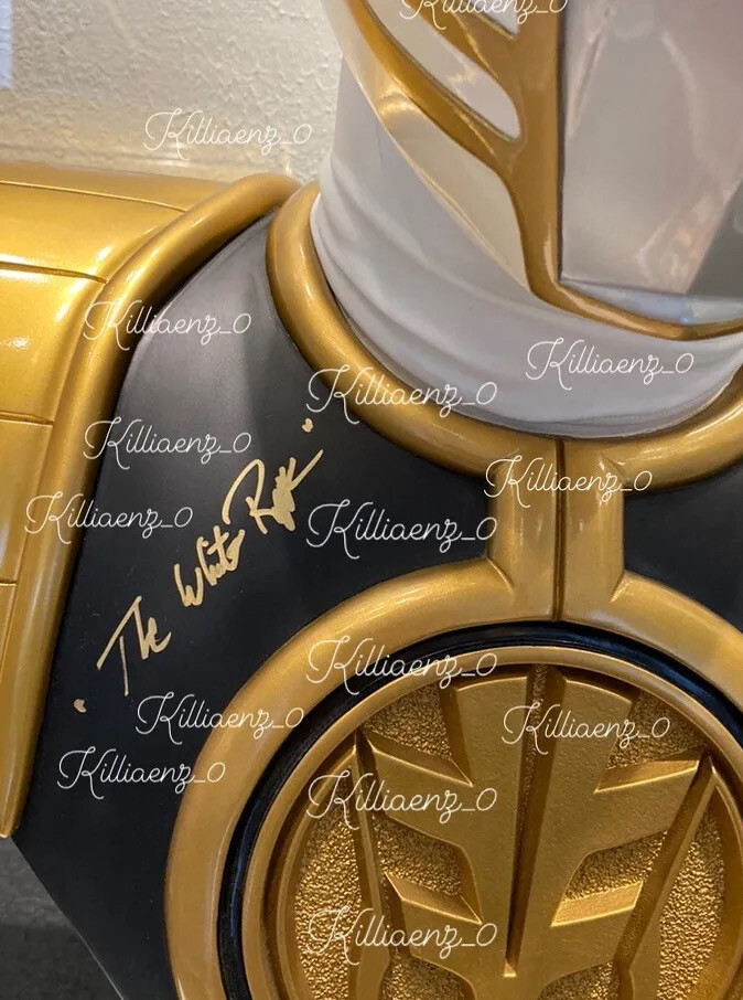 White Ranger Life-Size Statue Bust Signed By JDF Tommy Oliver & Picture ...