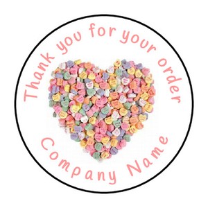 35, 105 X Personalised Sweet Shop Cone Stickers Thank You Business-37MM ...