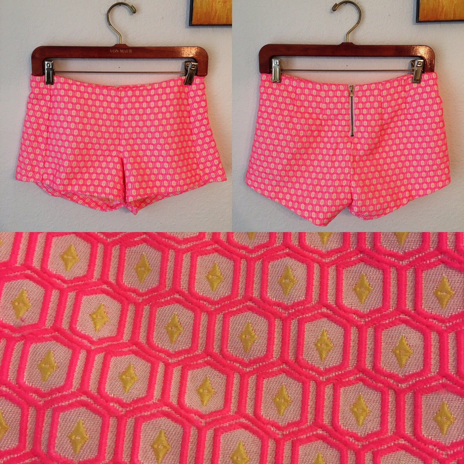 Lilly Pulitzer Liza Hot Pink & Yellow Geometric Jacqu… - Gem