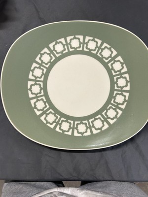 Vintage MCM Harkerware Persian Key Platter Sage Green Serving Dish ...