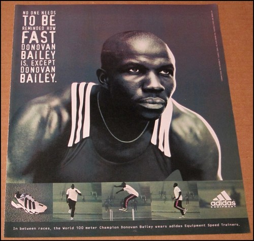 1996 Donovan Bailey Adidas Print Ad Advertisement Page Summer Olympics ...
