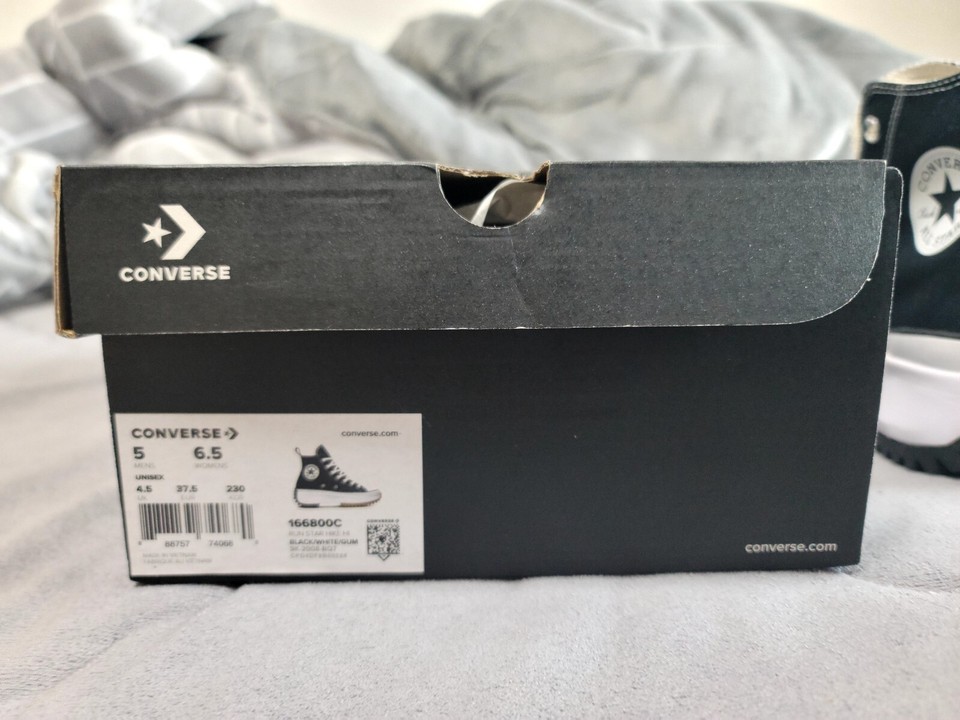 Unisex CONVERSE Chuck Taylor Run Star Hike High Top Black 166800C US ...