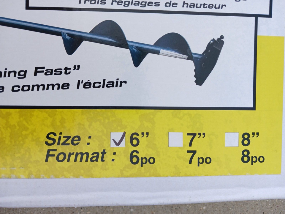 HT Polar Auger Ice Fishing Drill Hand Ice Auger PA-6 Polarauger 6” 6 ...
