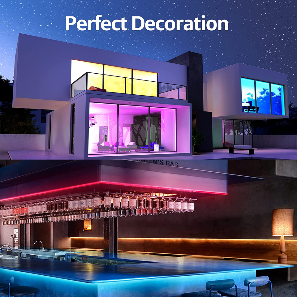 100Ft LED Strip Lights for Bedroom, Music Sync Color Changing Led ...