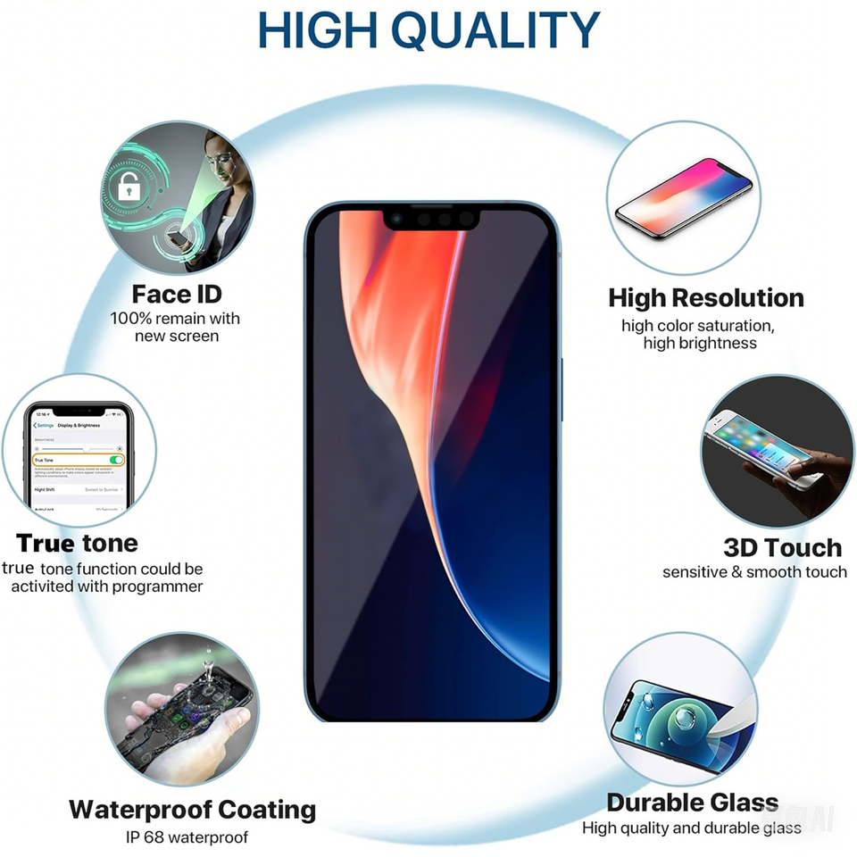 Screen Replacement For iPhone 14 Pro Max LCD COF FHD Display Digitizer ...