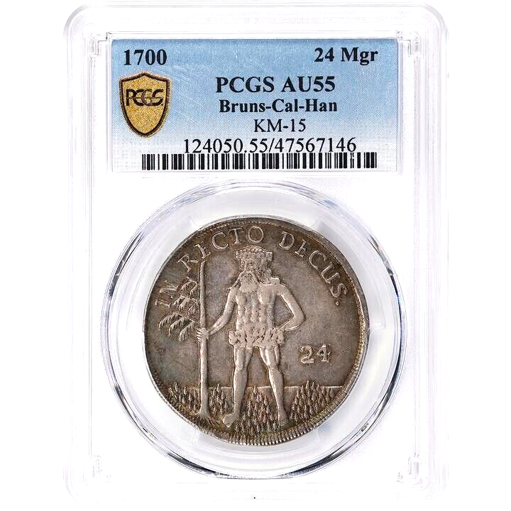 1700 German States Brunswick Calenberg Hannover Wildman 2/3 Taler, PCGS ...