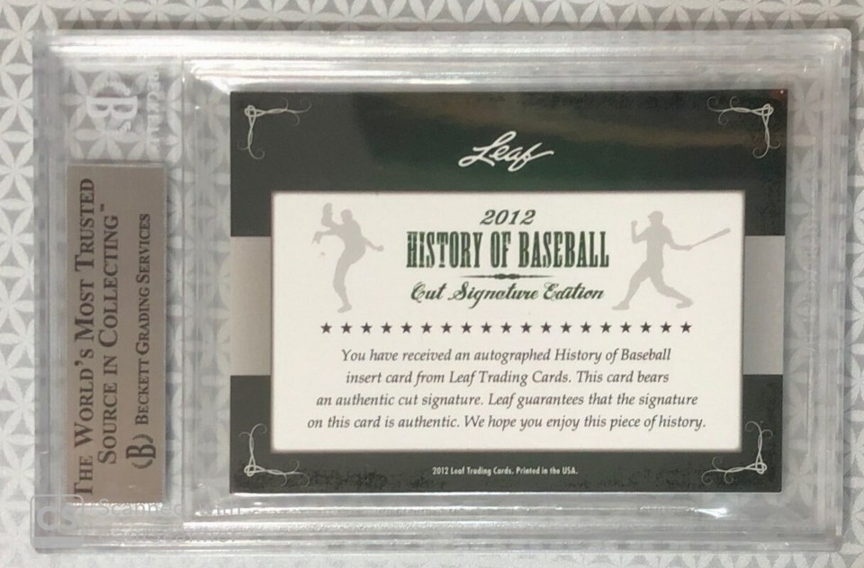 2012 LEAF CUT SIGNATURE HISTORY OF BASEBALL DIXIE HOWELL AUTO AUTOGRAPH ...