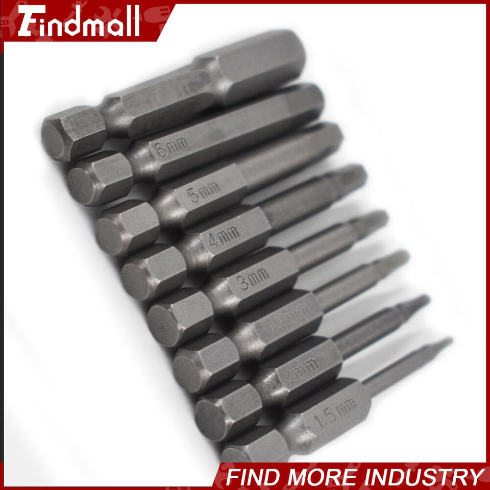 Hex Key Allen Bit Set Quick Change Connect impact driver power drill ...