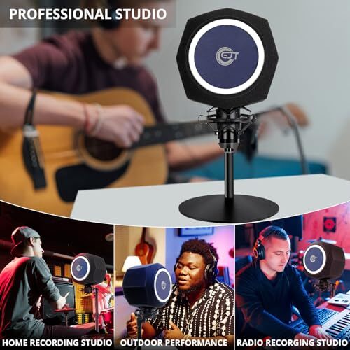 Microphone Isolation Ball Shield with Mic Stand & Shock Black | eBay