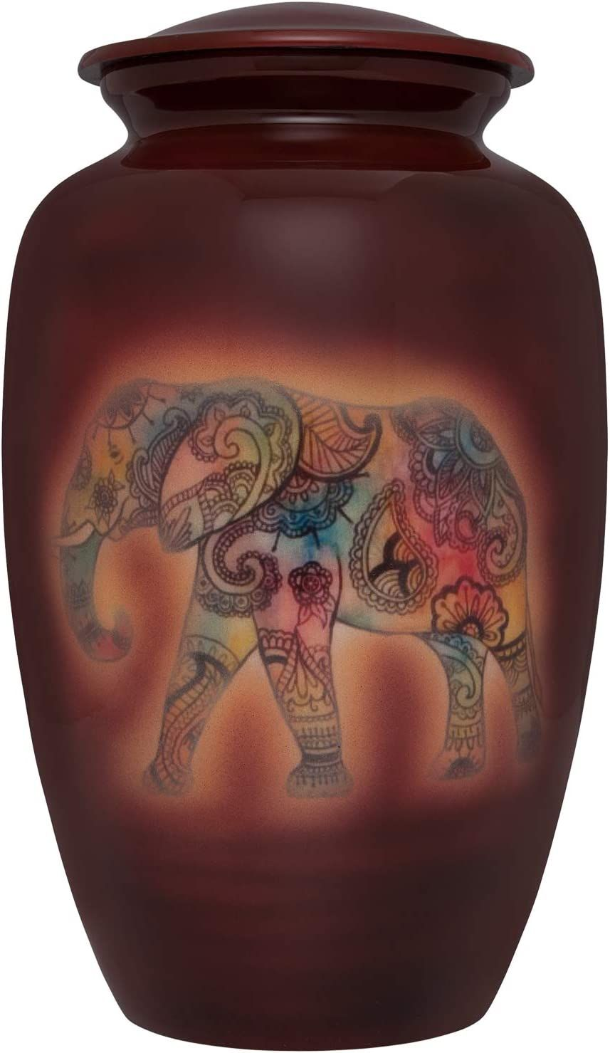 Brown funeral urn with Spiritual Indian Elephant - Cremation | eBay