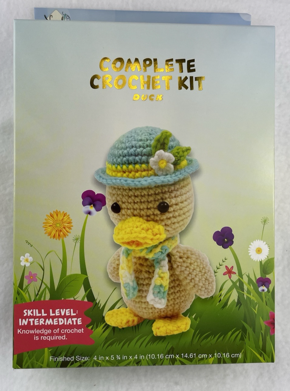 NEW Crochet Kit Easter Spring Duck Intermediate Level 4"x 5.5" Needle ...