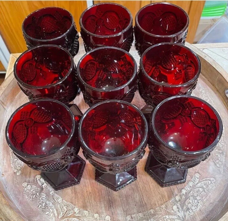 AVON Cape Cod Set of 9 Water Goblets 6" from the 1876 Cape Cod ...