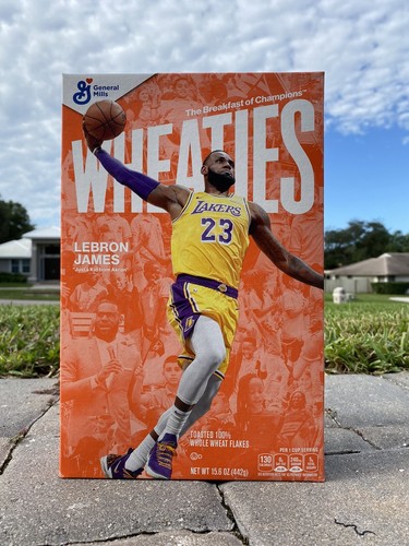 LEBRON JAMES LOS ANGELES LAKERS CHAMPIONS WHEATIES CEREAL BOX I PROMISE ...