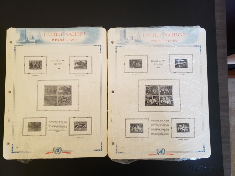 25088-United Nations Stamps Album White Ace Pages (300-753) Year 1994 ...