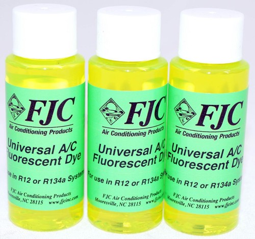 3 Pack 4910 FJC Universal A/C Fluorescent Leak Detection Dye 1 oz | eBay