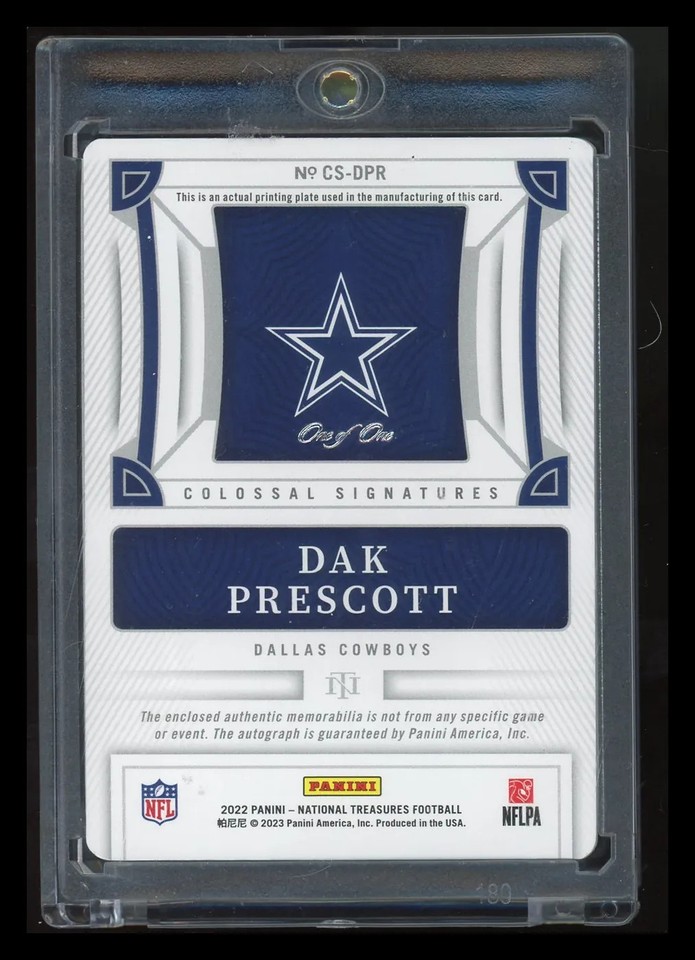 Dak Prescott 2023 Panini National Treasures Signatures Printing Plate ...