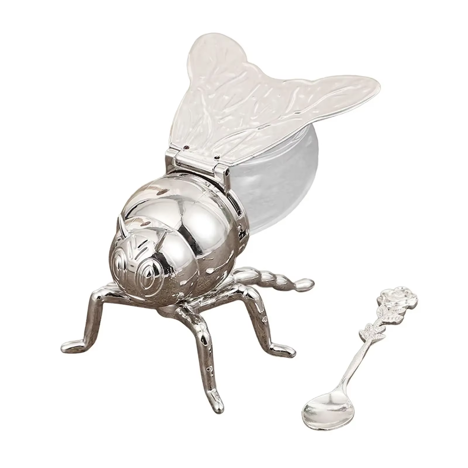 Creative Cartoon Bee Shaped Seasoning Jar Honey Pot with Spoon for ...